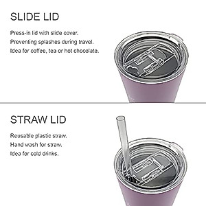 Zak Designs Sanrio Hello Kitty Vacuum Insulated Stainless Steel Travel Tumbler with Splash-Proof Lid, Includes Reusable Plastic Straw and Fits in Car Cup Holders (18/8 SS, 25 oz)