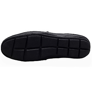 Go Tour Mens Mules Clog Slippers Breathable Leather Slip on Shoes Casual Loafers Black Punched 13/50