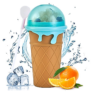 NUGYK Slushie Cup Slushy Maker Cup, Upgraded 500ML TIK TOK Slushy Frozen Magic Squeeze Cup, Cooling Maker Cup Freeze Mug Milkshake Smoothies, Cool Stuff Things for Kids Teens (Coffee)