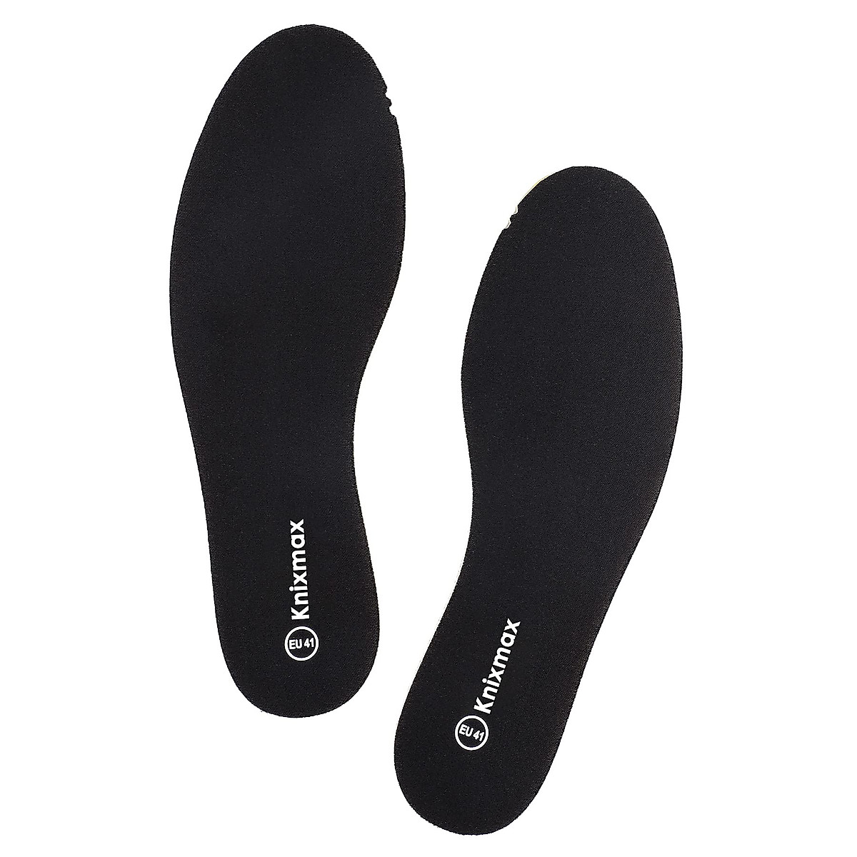 Knixmax Memory Foam Insoles for Men Women, Super Soft Shoe Inserts for Sneakers Slippers Boots Liners Replacement Inner Soles, Cushioned Flat Shoe Pads Black EU 43