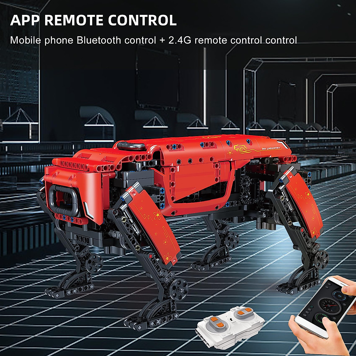 Mould King Robot Dog MK Dynamics Building Kits, MOC Building Blocks Set to Build, Gift for Kids Age 8+/Adult Collections Enthusiasts(936 Pieces with Motor/APP Remote Control)