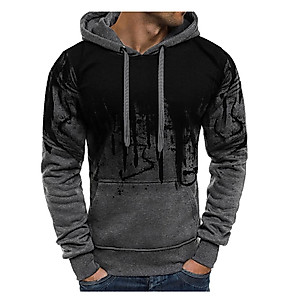 Men Hoodies, Gym Workout Active Long Sleeve Pullover Lightweight Hoodie Casual Sweatshirts Thick Hoodies For Graphic Trendy Mens Hoodies Devil Mgk Hoodies 2023 Hoodies (4XL, Gray)