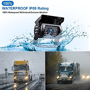 DVKNM Upgrade Dual Backup Camera Monitor Kit 7'' HD 1080P IP69 Waterproof Rearview Reversing Rear View Camera Monitor for Truck Trailer Semi-Trailer Box Truck RV Pickup Truck Easy Installation (TZ102)