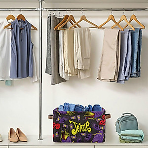 GuoChe Yellow Purple Joker and Card Pattern storage bins sheet folding rack little