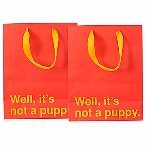 Prank-O Novelty Gift Bags for Holiday Gifting, 2-Pack, Well, It's Not a Puppy, Add Humor to Birthdays, Clever and Funny Birthday Gift Wrap or Gift Bag For Any Occassion, Empty Bag
