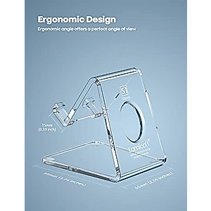 Lamicall Acrylic Phone Stand Desk Accessories - Clear Office Cell Phone Holder, Transparent Phone Stand for Desk, Desktop, Office Desk Accessories, Suitable for iPhone Accessories, 4-8'' Phone