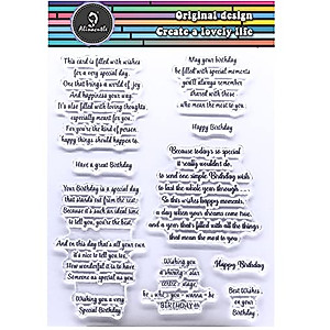 Alinacutle This Card is Filled with Wishes Craft Clear Stamps Happy Birthday Sentiments Stamps, Paper Craft Silicon Stamp for Scrapbooking/Card Making/Paper Art