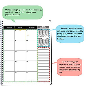 Office Planner Jan 2023- Dec 2024 Monthly Calendar Planner - 9 × 11 Time Management Personal Planner Hard PVC Cover with Spiral Bound