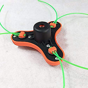 Maikouhai Universal Fit Trimmer Head for Pivotrim for Stihl for Husqvarna, ABS Universal Garden Feed Line Trimmer Lawn Mower 3 Teeth Accessories, Black & Orange