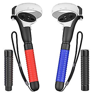 HUIUKE VR Game Handle Accessories for Quest 2 Controllers, Extension Grips for Playing Beat Saber Gorilla Tag Long Arms, VR Handle Attachments Compatible with Playing VR Games