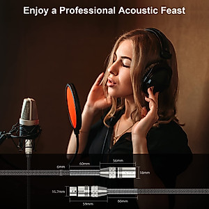 FIBBR XLR Cable 6ft/2M, Microphone Cable Nylon Braided XLR Male to Female Heavy Duty Balanced Microphone Cord Compatible with Preamps/Speaker Systems and More