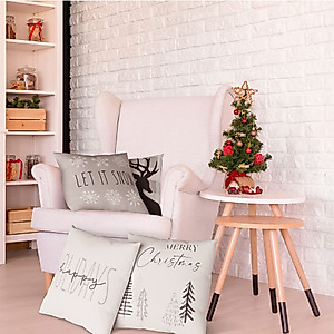 Beautiful Christmas Pillow Covers 18" x 18" - 4 Modern Farmhouse Design Throw Pillow Covers - These Buffalo Plaid Holiday Decor Accents are The Perfect Addition to Your Indoor/Outdoor Home Decoration