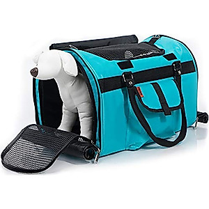 Prefer Pets Trave Gear Pet Travel Carrier with Privacy Covers - Soft-Sided - Airline Approved with Side Pocket, Velcro Handle & Padded Shoulder Strap - Perfect for Small Dogs and Cats