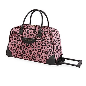 Juicy Couture Women's Libra Rolling Duffel, Pink Leopard