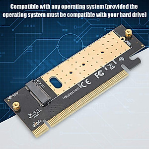 Shanrya Adapter Card, M Key M.2 to PCIE3.0 x16 SSD, PCI Express 16x Stable Performance for Hard Drives Computer