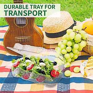 Kaderron Disposable Plastic Hinged Food Container - 70 Pcs Clear Clamshell Food Containers, 7.3" Length x 4.7" Width x 2.7" Depth