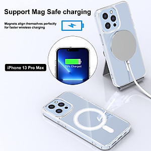 leChivée for iPhone 13 Pro Max Case Mag Safe 6.7 inch, 13 Pro Max Mag Safe Case Clear Phone Case Anti-Yellowing Scratch Shockproof Hard Back iPhone 13 Pro Max Case Transparent for Women Men