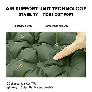 Portable Inflatable Seat Cushion, Lightweight Camping Air Sitting Pad with Storage bag and Repair Cloths, Waterproof Air Bleacher Seat Cushion for Climbing Hiking Office Airplane Stadium Seat(Gray)