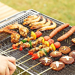 AssaiLuck Grill Mats For Outdoor Grill - Set of 5 Non-Stick Reusable Mats for Gas, Charcoal, Pellet Fuel Grills - 15.75x13 inches - Dishwasher Safe and PFOA-Free