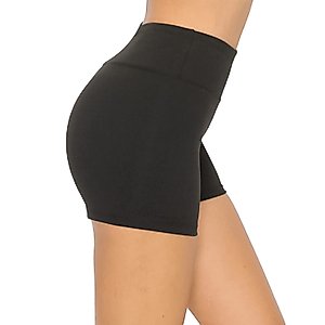 ALWAYS Women's 3" Bike Shorts Leggings - High Waist Compression Soft Stretch Workout Activewear Yoga Pants Black L
