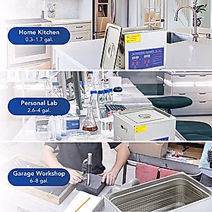 CREWORKS Ultrasonic Cleaner with Digital Timer and Heater, 22L Ultrasonic Cavitation Machine, 480W 304 Stainless Steel Professional Sonic Cleaning Machine for Jewelry Circuit Boards Auto Parts More