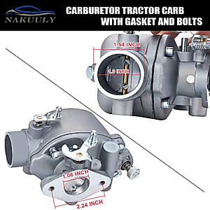 Nakuuly 8N9510C Marvel Schebler Carburetor for Ford Tractor with Gasket and Bolts Compatible with Ford Tractor 2N 8N 9N 1939-1952 Heavy Duty Replaces # TSX33 TSX-241B TSX241B 9N9510A