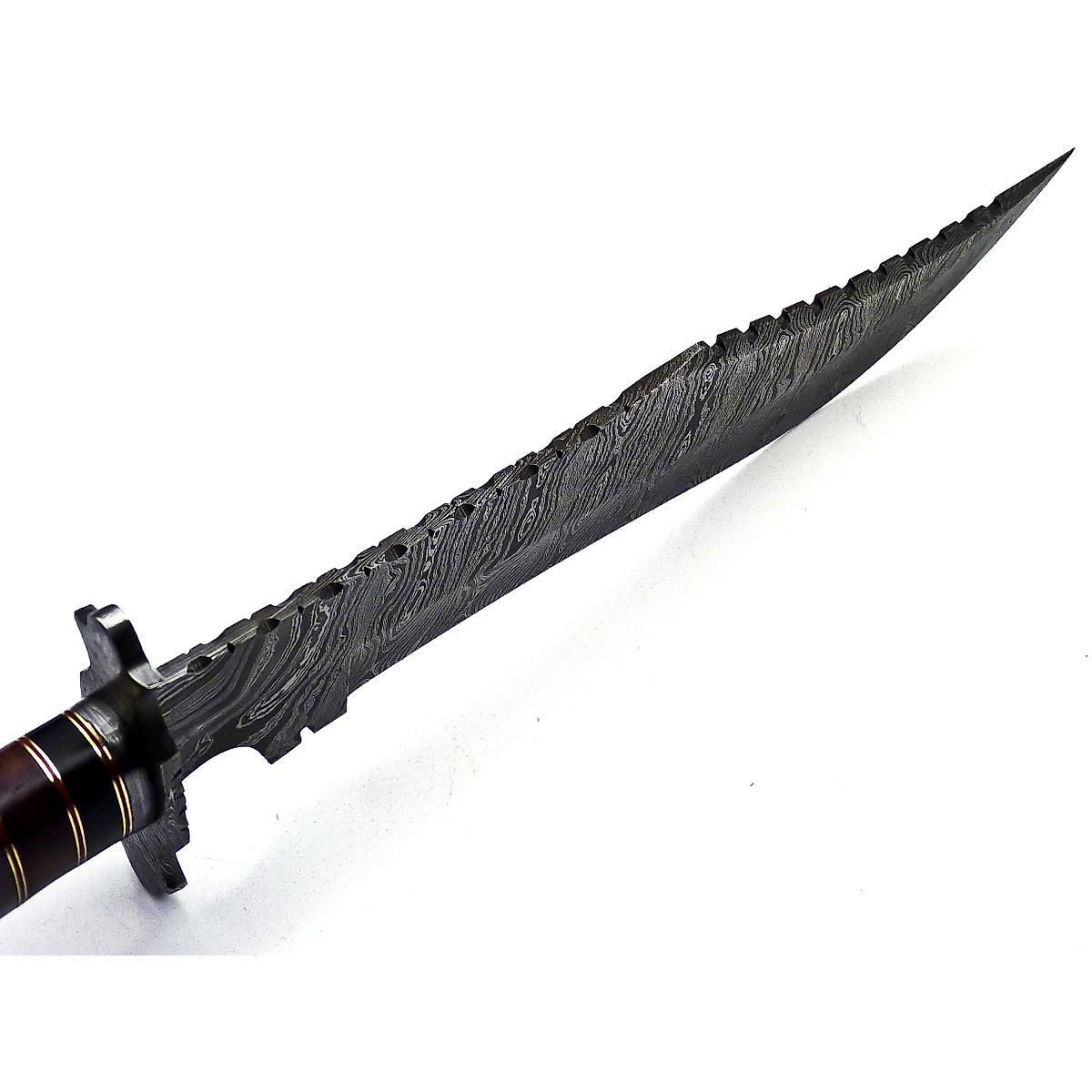 UK UNIQUE SHARP KNIVES BK-3039 Handmade Damascus Steel 15 Inches Damascus Steel Hunting Knife - Beautiful Rose Wood & Bone Handle