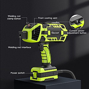 Faiuot Portable Welding Machine,110V Handheld Welder with IGBT Inverter 6 Variable Current Adjustment, Portable ARC Welder Gun Fits for 3/32"-1/8" Wire rods Electric Stick Welder Machine Kit (Green)