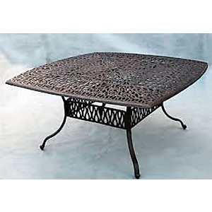 Mandalay Outdoor Patio 9pc Dining Set Dark Bronze Color Cast Aluminum (Premium Fabric Cushions)