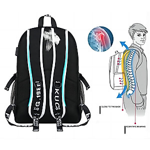 Anime Luminous Astronaut Backpack with USB Charging Port Outdoor Hiking Laptop Bags (6-4PCS)