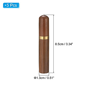 PATIKIL 0.5" OD Wooden Sewing Needle Storage Holder, 5 Pcs Portable Embroidery Needle Pin Toothpick Storage Tube Case Box for Hand Craft Knitting, Brown