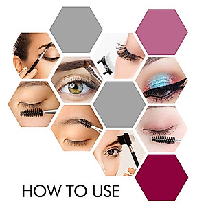 GreenLife 3Pcs Professional Eyelash Comb lash brush Duo Eyelash Brush Curlers Double-Ended Dual Eyebrow Brush Mascara Spoolie Separator Angled Brow Brush Steel Makeup Grooming Tool