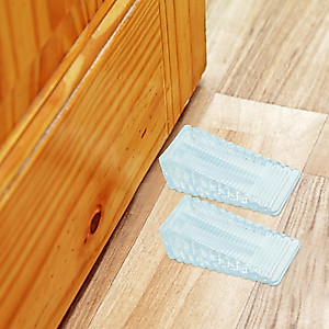 4 Pcs Clear Door Stop Rubber Door Stop Wedge Anti-Slip Rubber Door Stop Transparent Door Stop Clear Rubber Door Stop Rubber Door Stopper Wedge Non-Slip Rubber Door Stop Door Wedge