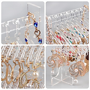 OAOLEER Earring Holder Organizer, Acrylic 2 Tiers 128 Holes Coat Hanger Rack Earring Display Stand Large Capacity Jewelry Storage for Women Girls (Acrylic 1)