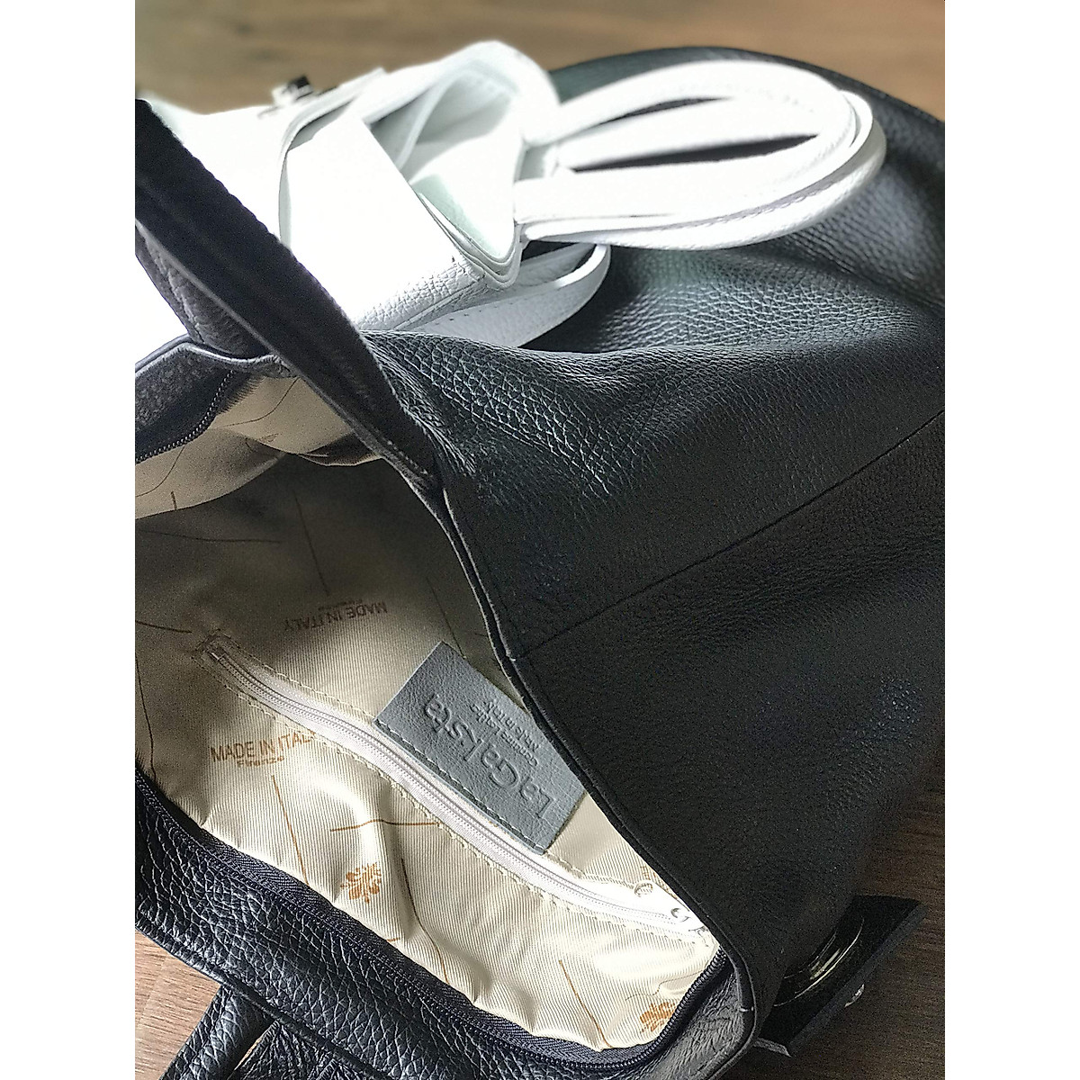 LaGaksta Stella Convertible Leather Backpack Purse – Casual Travel Tote Bag (Black)