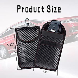 2PCS Faraday Bag for Key Fob, Car RFID Signal Blocking Key Fob Protector, Faraday Cage Protector, Signal Blocking Anti-Theft Bag, Anti-Theft Pouch, Carbon Fiber Faraday Pouch Key Fob Protector