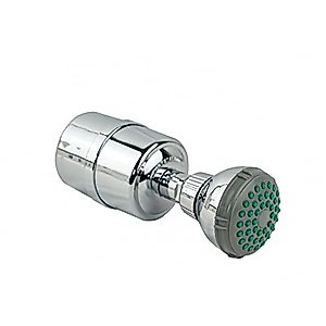 Crystal Quest Shower Filter Chrome with Massage Shower Head