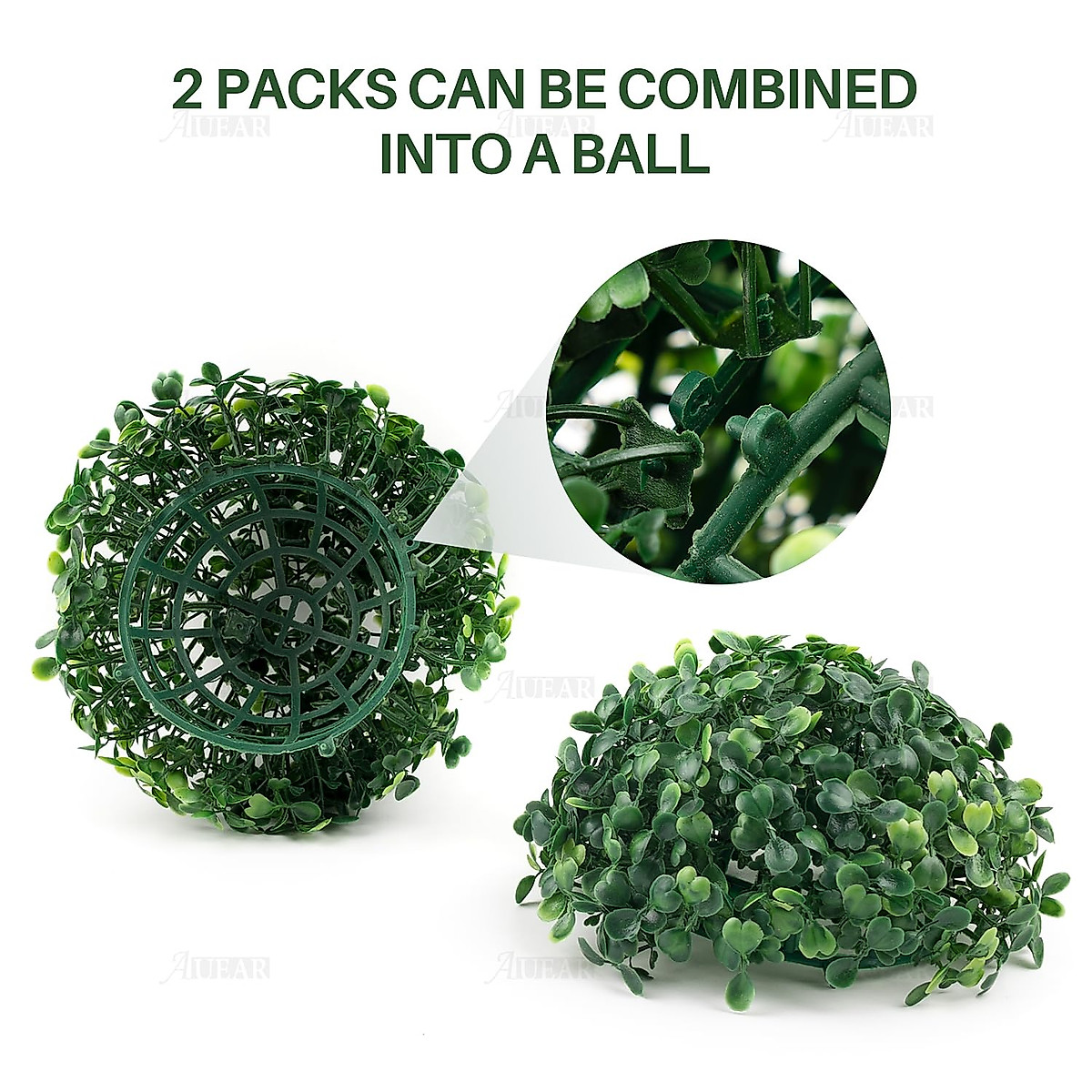 AUEAR, Artificial Boxwood Topiary Plant Balls Decorative for Table Decoration Garden Wedding Decor (7 Inch Diameter, 2 Pack)