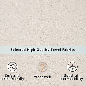 Tosaronia 130.5"*37" Modern Curved Combination Sofa with Terrycloth Fabric,3 Pillows Minimalist Sofa Couch for Primary Living Space, Living Room, Apartment, Office, Bedroom(Beige)