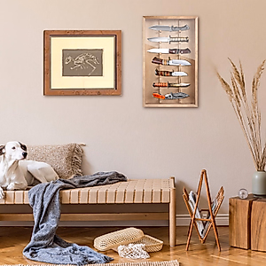 Triceratops Knife Display Case with Lockable Clear Acrylic Door, Wall Mount Wooden Knife Display Stand, Pocket Knife Display Cases for Storage, Collection, Holds up to 7 Knifes