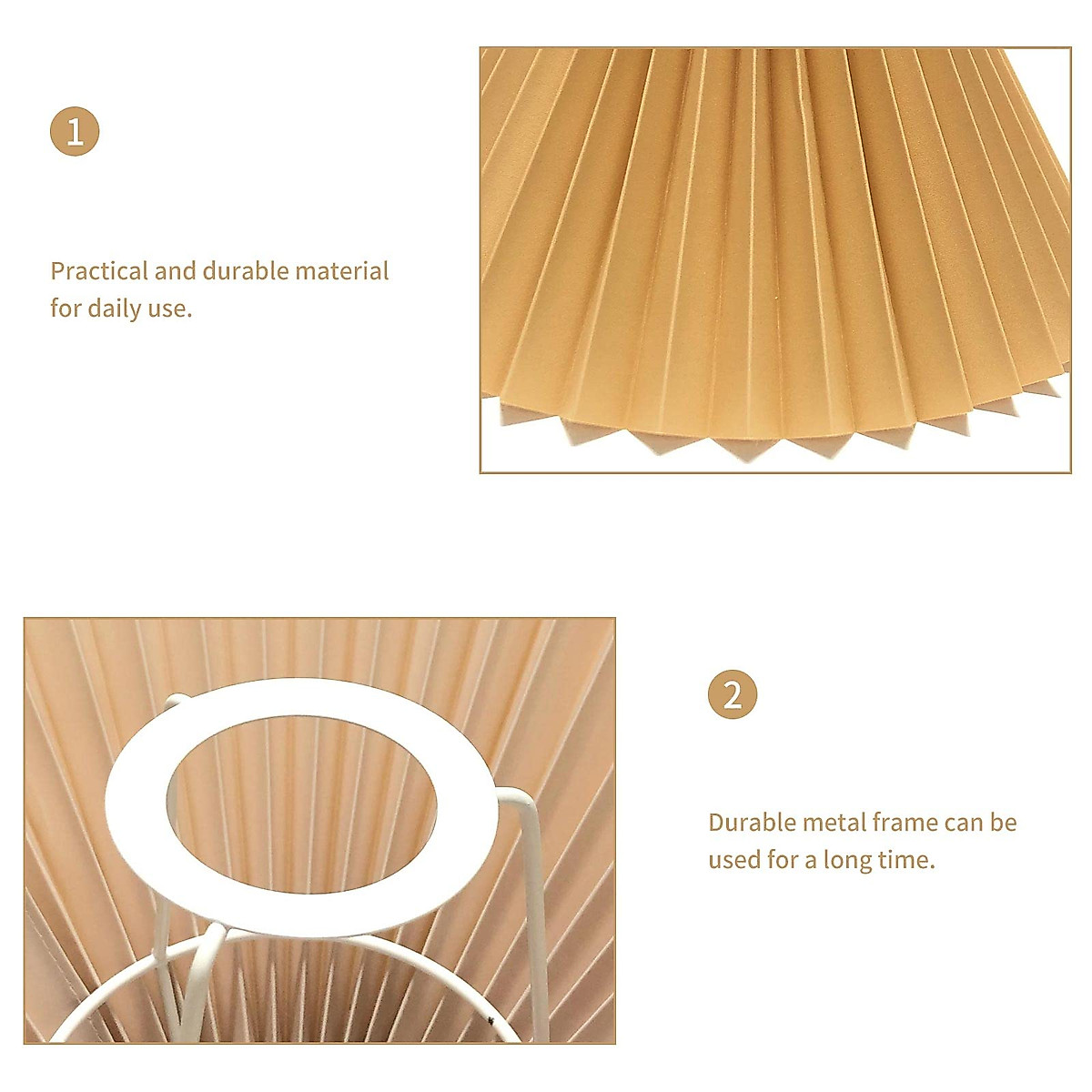 E27 Pleated Lamp Shade Replacement Fabric Table Floor Lamp Cover Light Cover for Bedroom Living Room