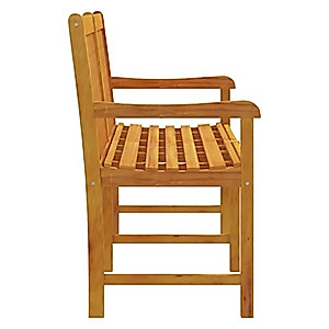 MINERWALL Patio Bench 59.1" Solid Acacia Wood,Acacia Wood Patio Bench with Armrests for Enhanced Outdoor Seating Comfort Patio Furniture