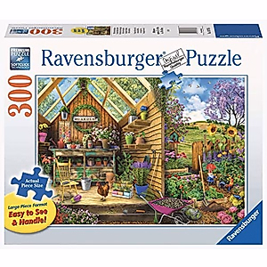 Ravensburger Gardener's Getaway Large Format Jigsaw Puzzle - 300 Pieces | Designed for Adults | Every Piece is Unique | Softclick Technology Relaxing Gardening Theme