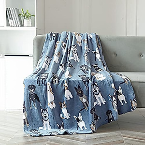 Mainstays Super Soft Plush Throw Blanket, 50" x 60", Dogs