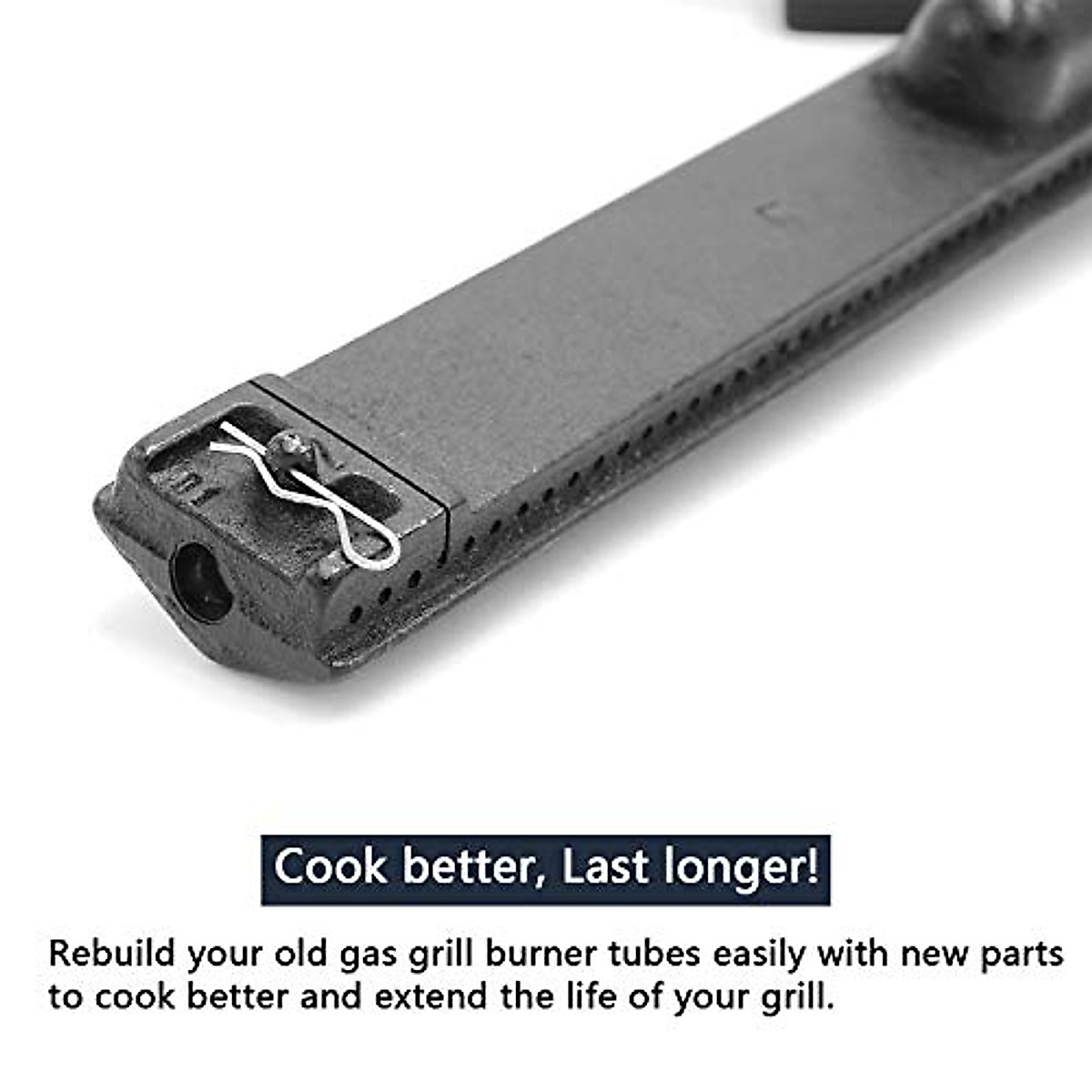 Hongso Gas Grill Parts Replacement for Jenn Air 720-0062, 720-0101, 720-0171, Nexgrill 720-0061 Stainless Steel Heat Plates and Cast Iron Burner Repair Kit