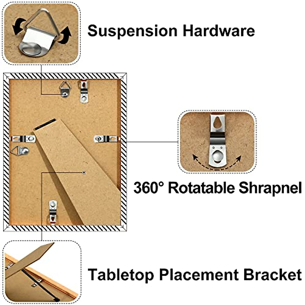 Minesaxel 4x6 Picture Frame Set of 5, Wall Gallery Photo Frames 4 by 6, Glittering Colorful Artwork Frame