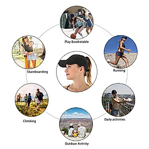 Womens Ponytail Hat Baseball Cap, Adjustable Criss Cross Baseball Cap High Bun Unisex Quick Drying Trucker Hats (ZBlack, One Size)