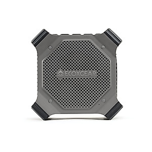ECOXGEAR EcoEdge Plus GDI-EXEGPL410 Rugged Waterproof Floating Portable Bluetooth Wireless 20 Watt Smart Speaker with Bottle Opener and LED Party Lights (Gray) (Renewed)