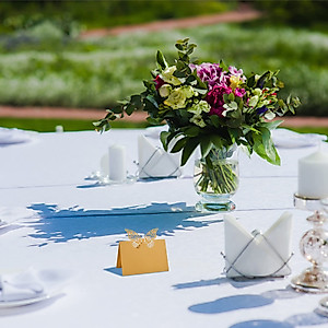 URROMA 3D-Butterfly Place Cards, 50 Pcs Gold Name Place Cards Laser Cut Design Table Cards Guest Name Food Signs for Table Setting Reception Party