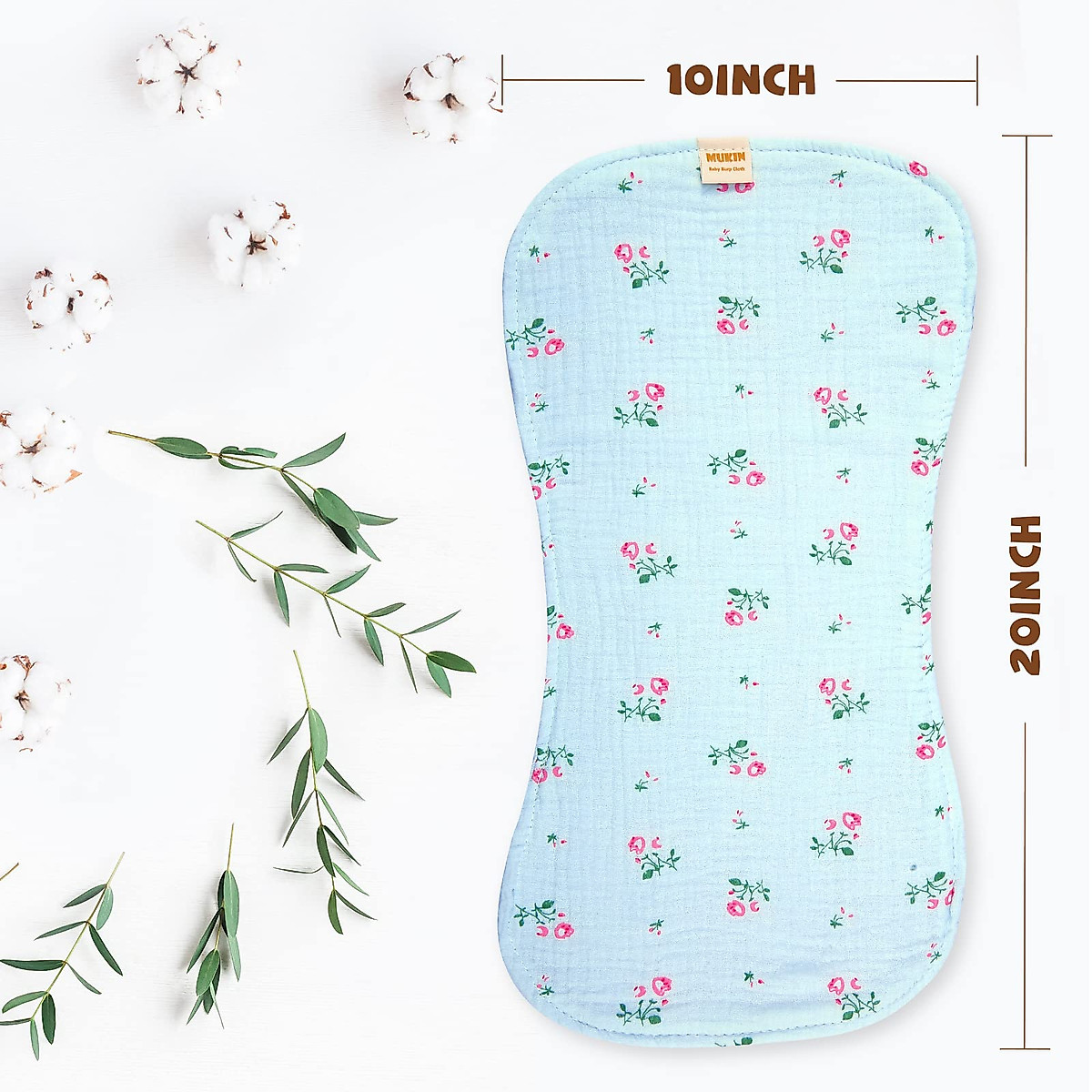 MUKIN Baby Burp Cloths Perfect for Newborn Burping Cloths/Burp Bibs 4 Pack Burping Rags for Boys and Girls